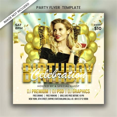 Premium Psd Psd Birthday Party Flyer Template