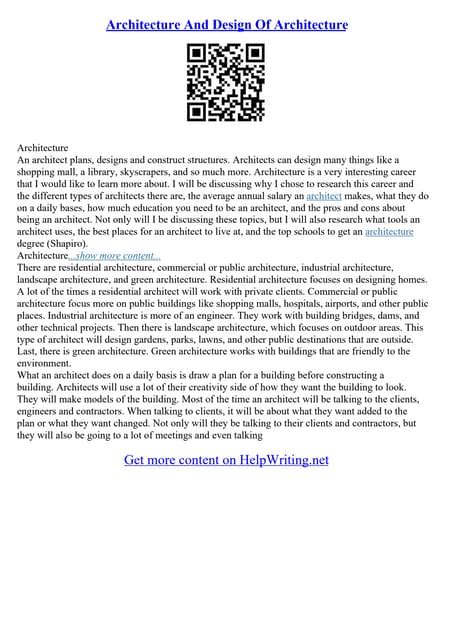 Essay Architecture Pdf