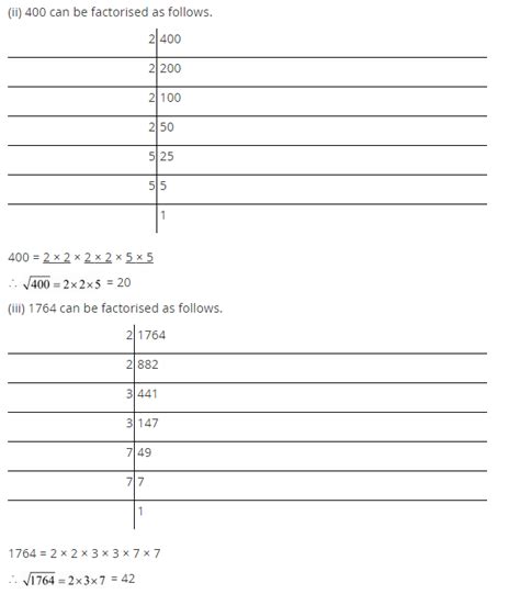 Ncert Solutions For Maths Class 8 Squares And Square Roots Chapter 6 Ex