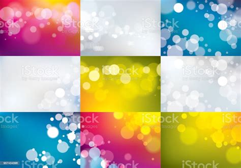 흐린된 빛 배경 설정 효과 텍스처를 Bokeh입니다 아름 다운 벡터 추상 그림 컬렉션입니다 휴일 마술 축제 반짝 테마입니다 Cpu에 대한 스톡 벡터 아트 및 기타 이미지