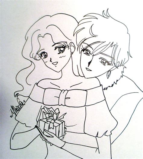 Work In Progress Haruka And Michiru Xmas Time By Ilariasometimes On