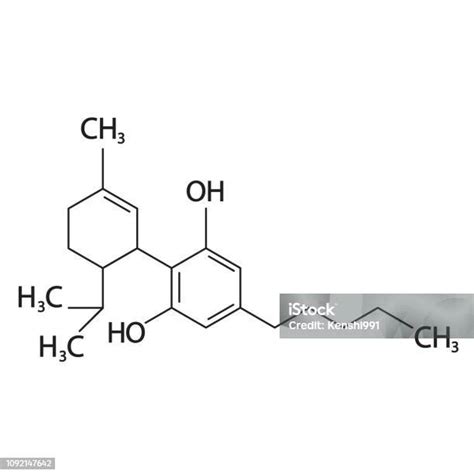 Cannabidiol Cbd Moléculaire Structurale Chimique Formule Ou Icône De