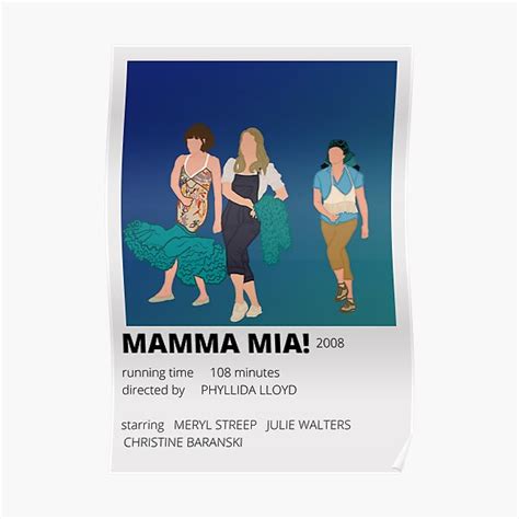 Mamma Mia Minimalist Poster Poster For Sale By Bella Correa Redbubble