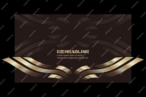 검은색 바탕에 골드 리본 패턴이 있는 Vip 카드 또는 명함 템플릿 프리미엄 벡터