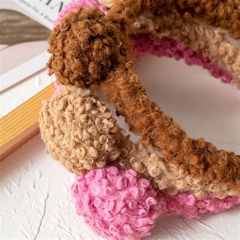 Badu Bg Жени Момиче Сладки мечешки уши Плюшени прости ленти за коса Деца Прекрасен орнамент за