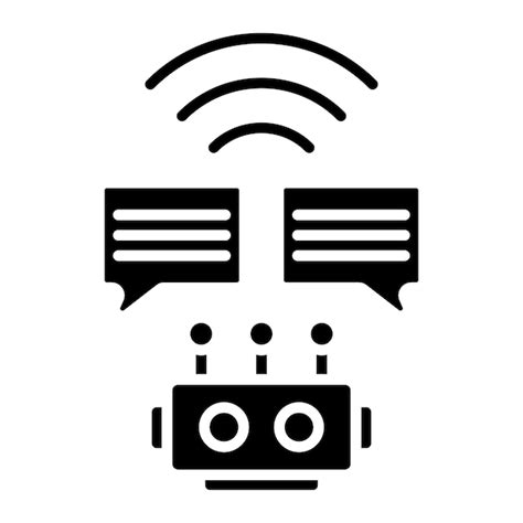 Premium Photo Smart Chat Bot Glyph Solid Black Illustration