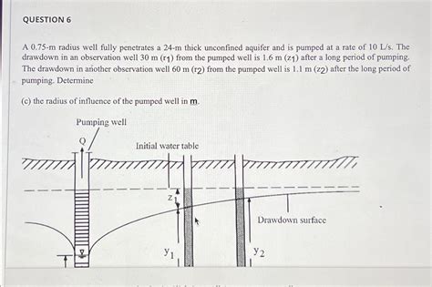 Solved Question 6a 075 M ﻿radius Well Fully Penetrates A