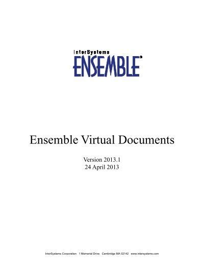 Ensemble Virtual Documents InterSystems Documentation