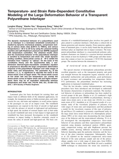 Pdf Temperature And Strain Rate Dependent Constitutive Modeling Of The Large Deformation