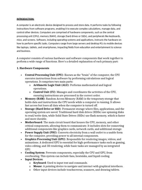 Introduction Pdf Computer Data Storage Computer Hardware
