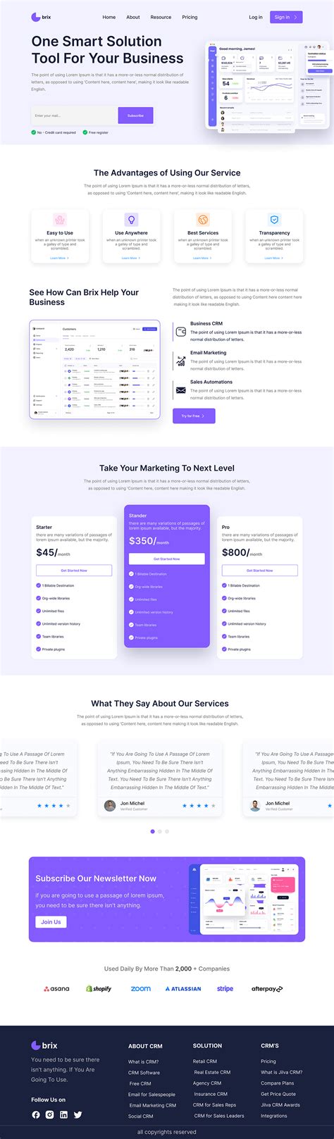 CRM Website Design Behance