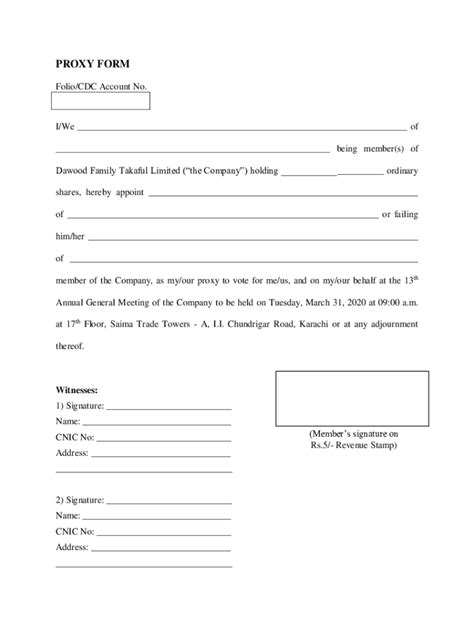 Fillable Online Proxy Templates Free Sample TemplatesProxy Form Sample Template To Fill