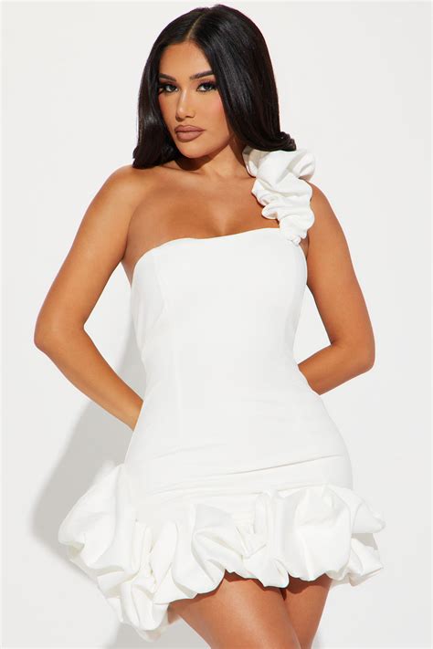 Wilma Ruffle Mini Dress White Fashion Nova Dresses Fashion Nova