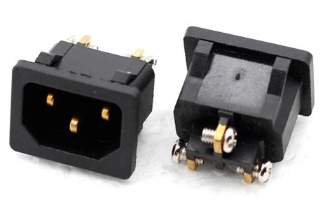 Electrical IEC C14 Power Socket With C13 Female Plug Power Connector Adapter