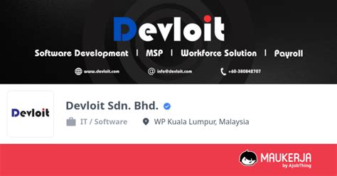 Devloit Sdn Bhd Company Overview And Details Maukerja