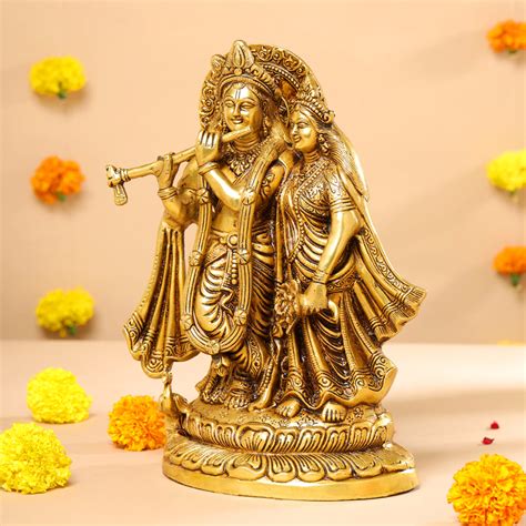 Brass Superfine Radha Krishna Statue 125 Vedansh Craft