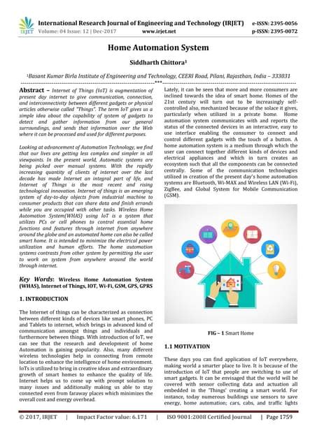 Home Automation System Using Iot Pptx