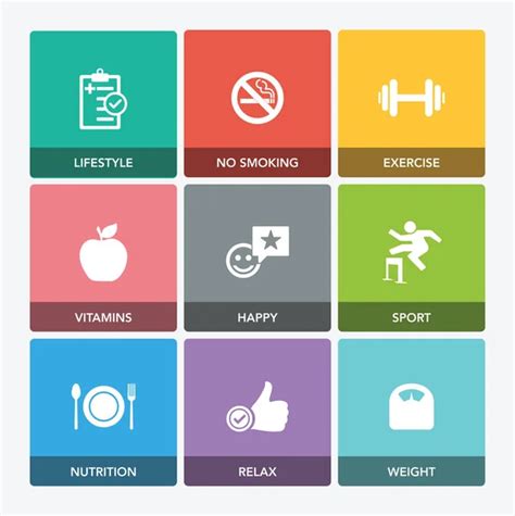 Healthy Lifestyle Chart Stock Vector Image By ©garagestock 128430212