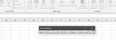 breaking the 256 character limit adding a dropdown list to excel by