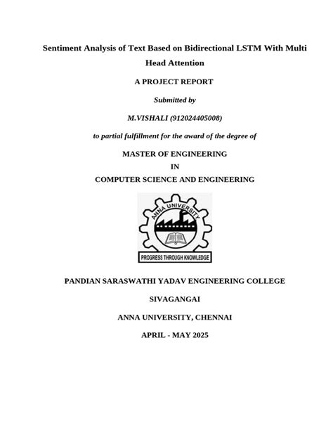 Sentiment Analysis Of Text Based On Bidirectional Lstm With Multi Head Attention Term Paper