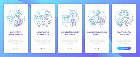 Premium Vector Ways To Attract Investors Onboarding Blue Gradient Mobile App Screen