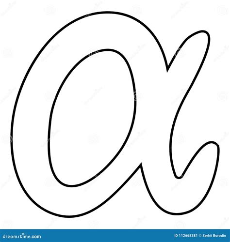 symbol alpha icon black color illustration flat style simple image