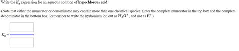 answered write the k expression for an aqueous… bartleby
