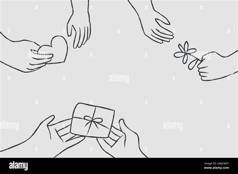 Charity Doodle Vector Background Donation Concept Stock Vector Image
