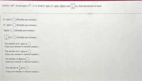 Solved Let f x x² x and g x x² x Find f g x Chegg com