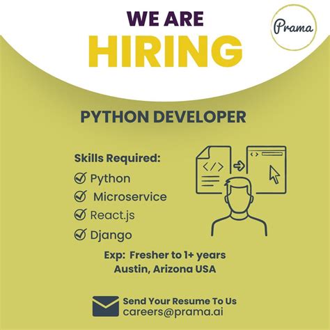 Hiring Pythondeveloper Freshers 1year Python Microservices