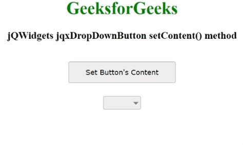 Jqwidgets Jqxdropdownbutton Setcontent M Thode Stacklima