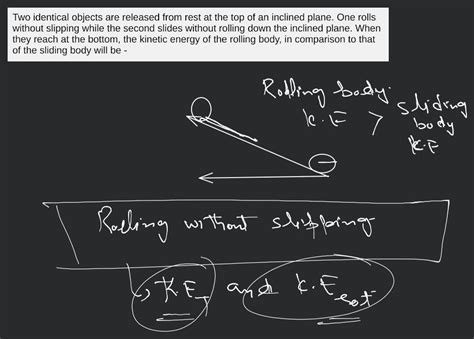 Two Identical Objects Are Released From Rest At The Top Of An Inclined Pl
