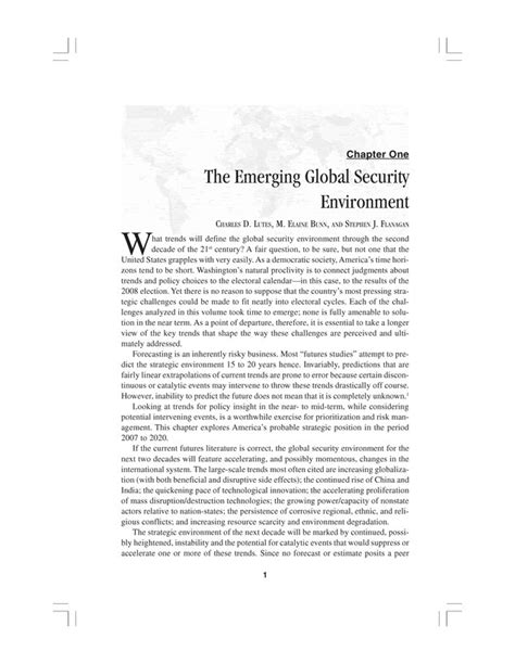 The Emerging Global Security Environment