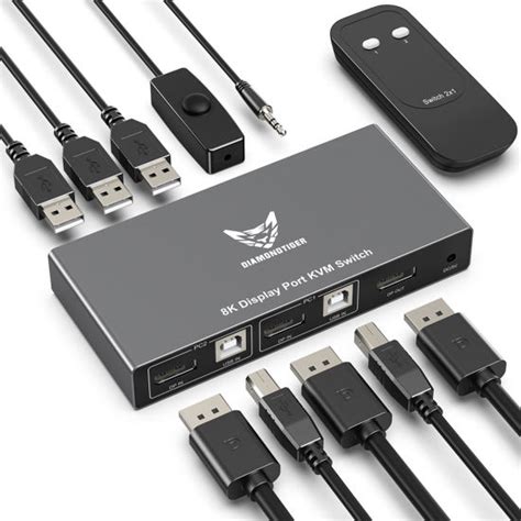 GetUSCart DiamondTiger KVM Switch Displayport EDID K Hz K Hz