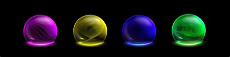 Purple Protect Shield Sphere With Neon Glow Effect