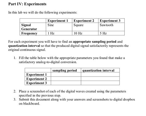 Part Iv Experiments In This Lab We Will Do The