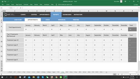 Complete Aesthetics Clinic Management Excel Spreadsheet Template Luz