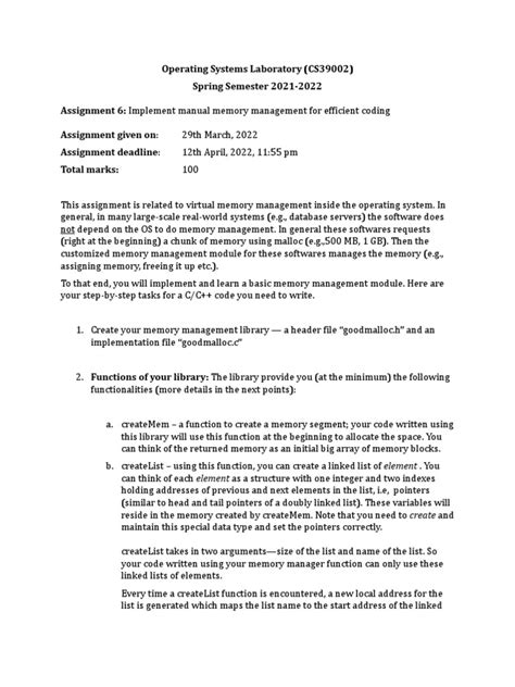 Assignment 6 Os Lab Download Free Pdf Pointer Computer
