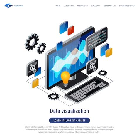 Premium Vector Data Visualization 3d Isometric Vector Concept