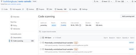 Use Github Code Scanning Instead Of Lgtm By Liushilongbuaa · Pull