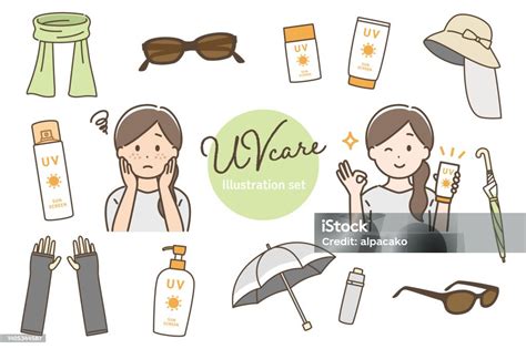 자외선 차단 및 일광 화상 보호를 위한 일러스트 세트 예방에 대한 스톡 벡터 아트 및 기타 이미지 예방 사람들 일러스트레이션 Istock
