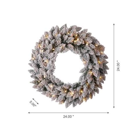 Glitzhome® Pre Lit Flocked Christmas Wreath And Garland Set Undecorated