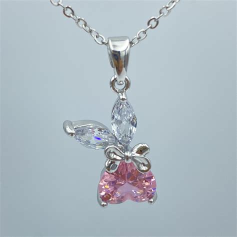 토끼 스와로브스키 큐빅 펜던트 써지컬 체인 데일리 심플 버니 네크리스 에이블리