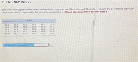Solved The Lower And Upper Specifications A The Software Chegg