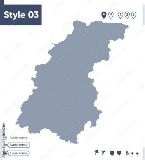 Nizhny Novgorod Region Russia Map Isolated On White Background Outline Map Vector Map