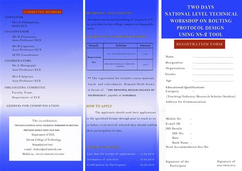 Two Days National Level Technical Workshop On Routing Protocol Design Using NS 2 Tool Selvam