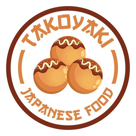 Modern Flat Design Simple Minimalist Cute Takoyaki Logo Icon Design