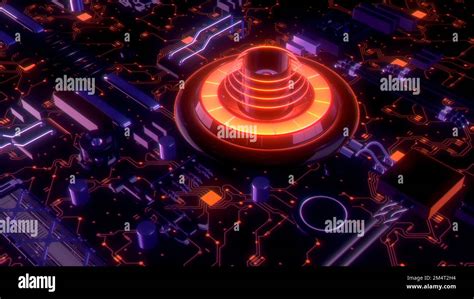 Beautiful 3d Animation Of The Motherboard With Light Signals Motion Colorful Circuit Board