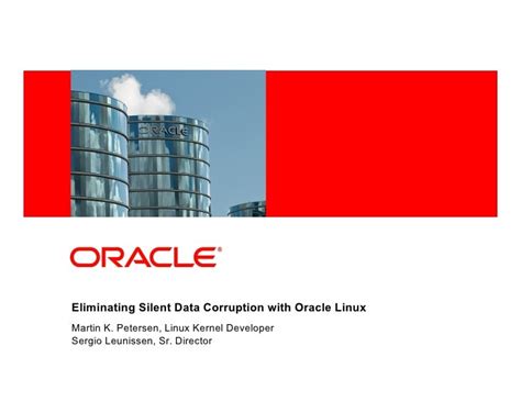 eliminating silent data corruption with oracle linux