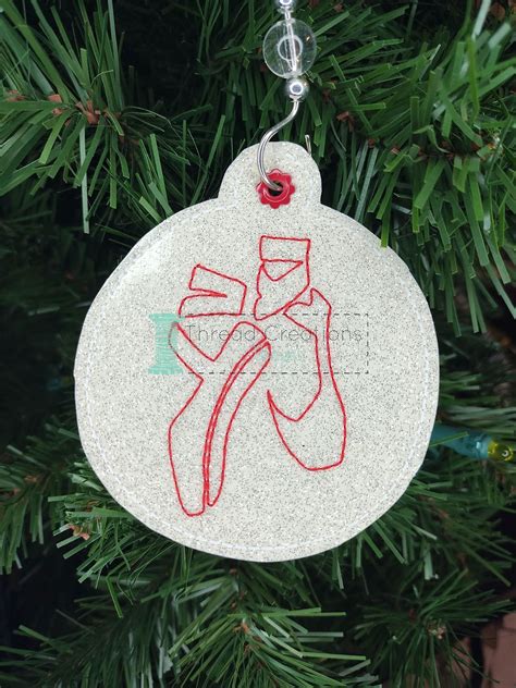 Ballet Shoes Outline Ornament Tcd Embroidery